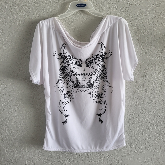 Unlisted | Tops | Off Shoulder Abstract Print Ink Blot Rorschach Print ...